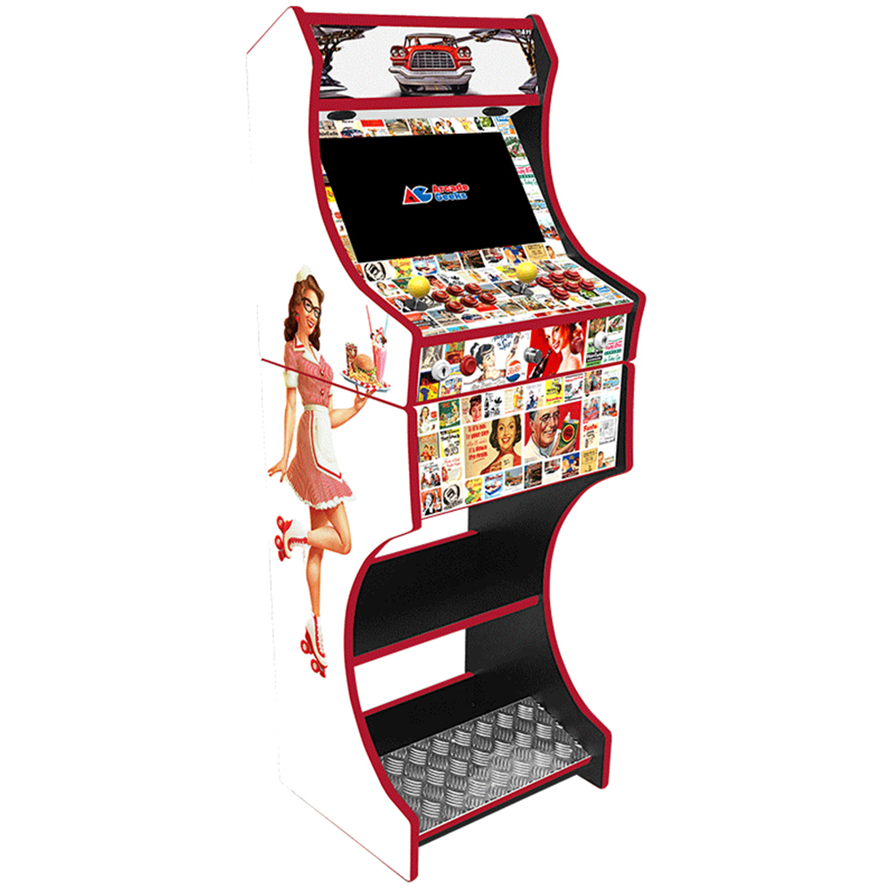 2 Player Arcade Machine - Retro Roller Themed - Arcade Geeks